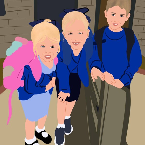 Senior. Graduation Gift. Custom Minimalist Portrait. Faceless Digital ...