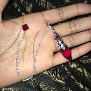 Crystal Pendulum, Red Swarovski Crystal Divining Pendulum, Single Point ...