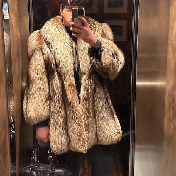 Massive Oversized Blue Fox Fur Coat Floor Length 5XL Silver Fox Sable ...