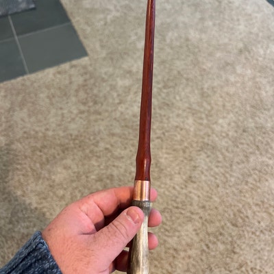 Hand Forged Metal Wand With Stitched Leather Handle - Etsy