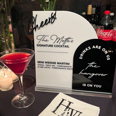 Double Arch Bar Menu 3D Bar Writing Wedding Decor - Etsy Australia
