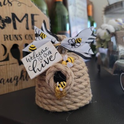 Bee Hive, Bee Hive Decor, Tiered Tray Decor, Summer Decor, Bee Decor ...