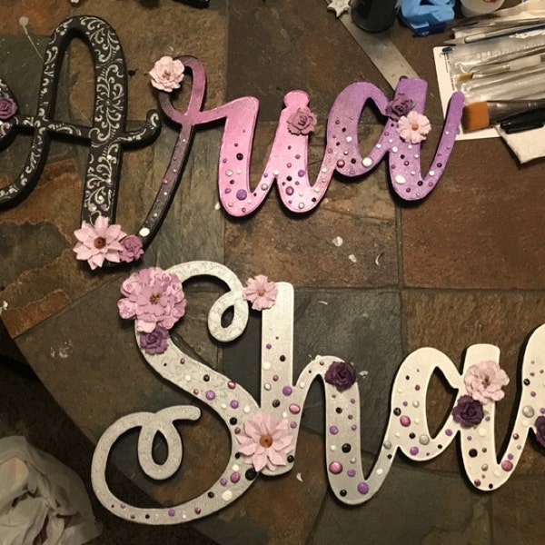 Custom Cursive CNC Name Large Family Cut Out Child Sign - Etsy