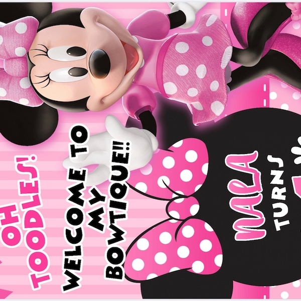 Minnie Mouse Pink Welcome Sign, Minnie Mouse Pink Welcome Board, Minnie ...