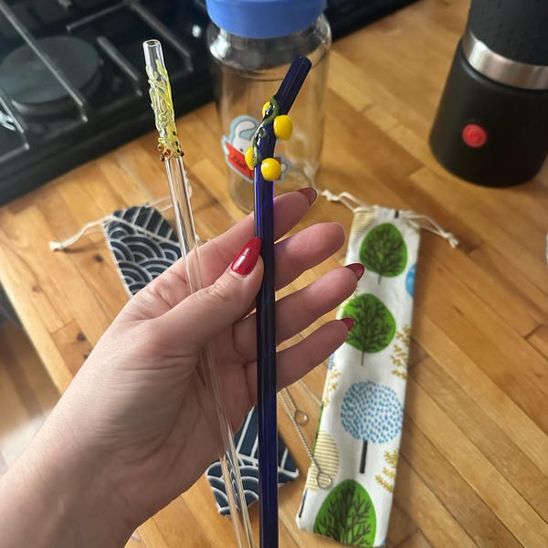 Whale Shark Glass Straw: Teal Reusable Drinking Straw - Etsy