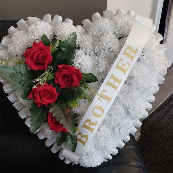 NAN WREATH - White With Yellow or ANY 3 Letters/colours Custom Funeral ...