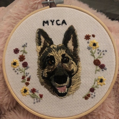 DOG Custom Embroidered Pet Portrait - Etsy