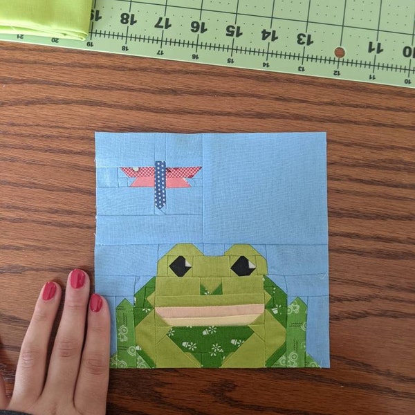 Ribbit Ribbit Frog Spring Pond Quilt Block PDF Pattern - Includes ...