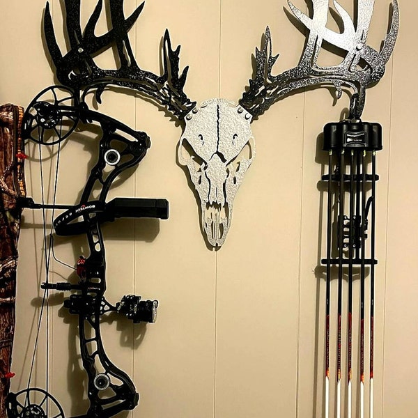 Metal Deer Skull Bow Holder Rack the Original Handmade Archery Display ...
