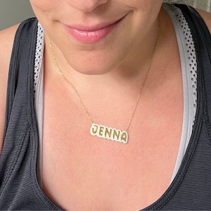 Dangling Letters Name Necklace Clear Stones Sterling Silver Women's ...