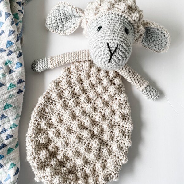 Sheep Lovey Crochet Pattern-lovable Lamb Bobble Buddy DIGITAL Pdf ...