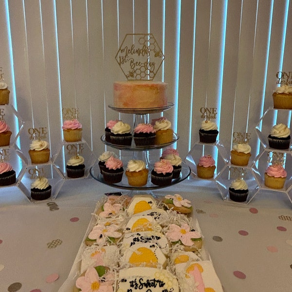 Custom Bee Cake Topper Personalized Honeycomb Cake Topper Bee Themed ...