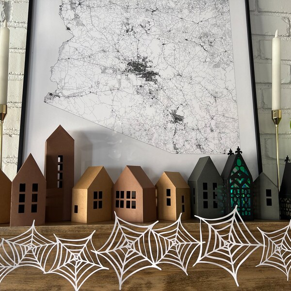 3D Paper House SVG Template: DIY Christmas Village Luminary, Set of 3 ...