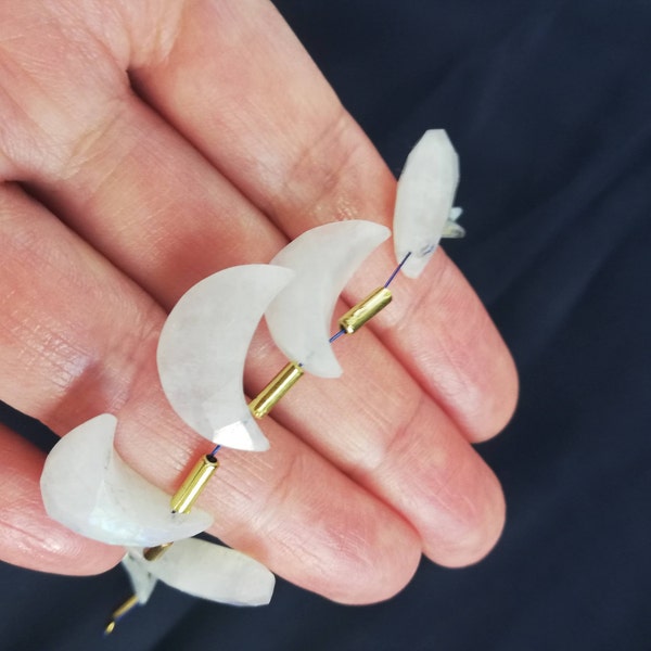 Natural Rainbow Moon Stone 8 Pieces Moon, Crescent Moon Jewelry ...