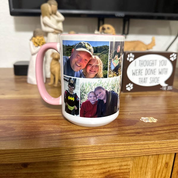 Custom Photo Collage Mug, Photo Collage With Text Mug for His or Her ...