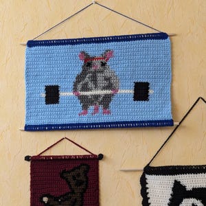 Pressing Gym Rat Crochet Tapestry - Etsy