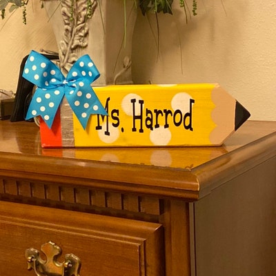 Personalized Giant Pencil Teacher Desk Name Plate - Etsy