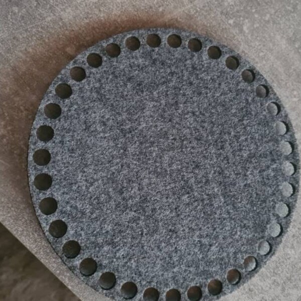 Black Felt Base, Bag Basket,hole 9mm, Felt Crochet Base for Bag, or ...