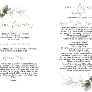 Reception Program Printable DIY Wedding Reception Card in 6 - Etsy