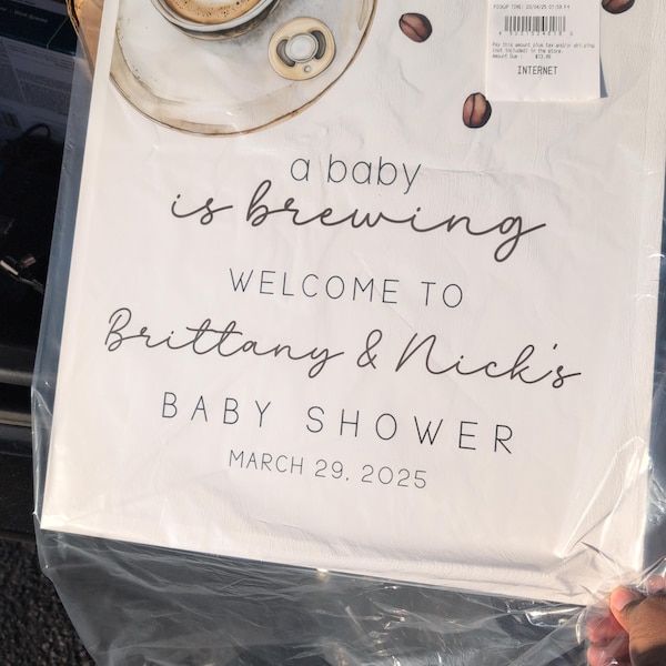 Coffee Bean Baby Shower Welcome Sign Bundle, A Baby is Brewing Gender ...