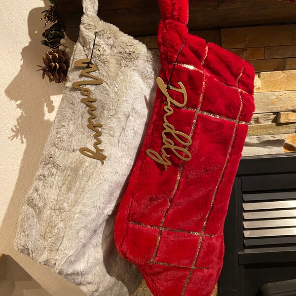 Stocking Name Stocking Names Metal Stocking Name Tag Christmas Decor ...