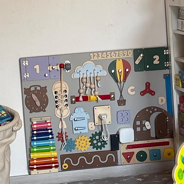 Big Busy Board, Activity Board for Exercising Fine Motor Skills - Etsy
