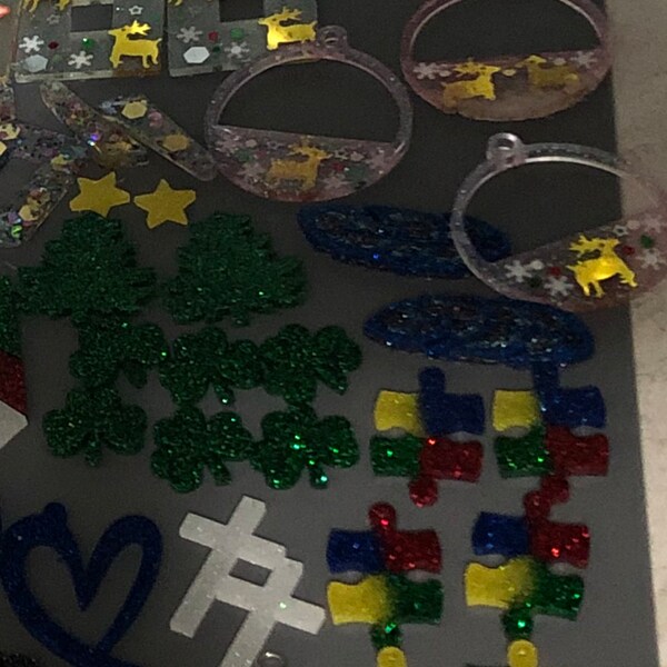 Shiny Puzzle Piece Shape Drop Mold, Puzzle Charm Epoxy Resin Mold ...