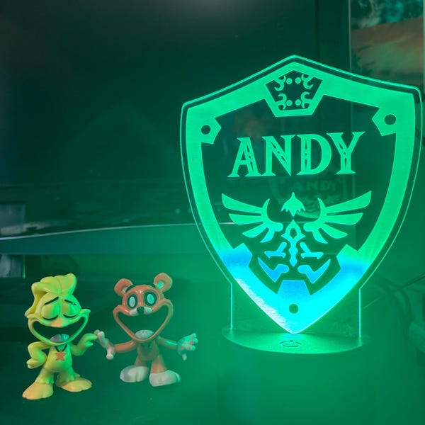 Zelda Night Light Personalized Zelda Shield Legend of Zelda Led Lamp ...