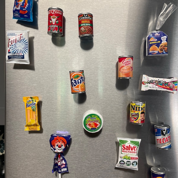 Mexican Mini Grocery Brands Refrigerator Magnets Hand Made - SET of 5 ...