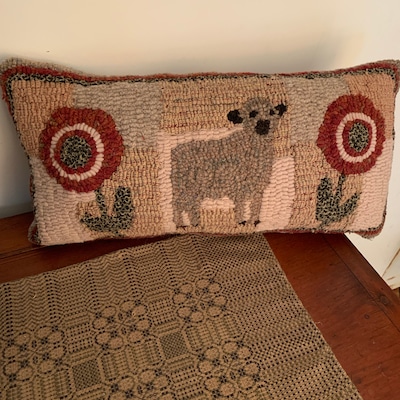 Rug Hooking Pattern for Dancing Rabbits Chair Pad, on Monks Cloth or ...