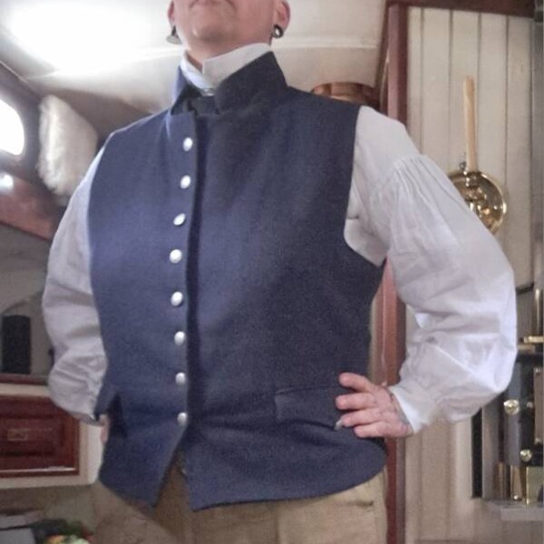 Regency Style Waistcoat in Olive Green Wool, 2 Flap Pockets - Etsy