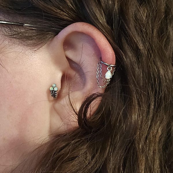 Implant Grade Titanium Chain Hoop Conch, Septum Ring Piercing F128 ...