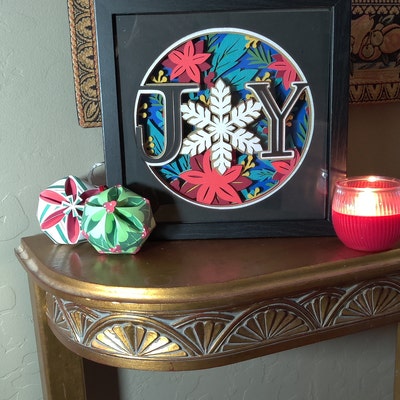 3D JOY SVG Christmas Shadow Box Svg Cricut Files Cardstock - Etsy UK