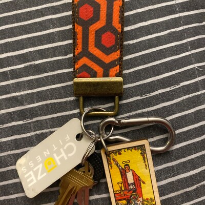 Stars Wristlet Keychain / Black and White Key Strap / Star Key Fob - Etsy