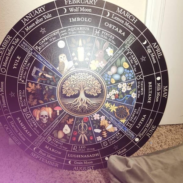 Wooden Wheel of the Year: Pagan Calendar, Moon Phases - Etsy