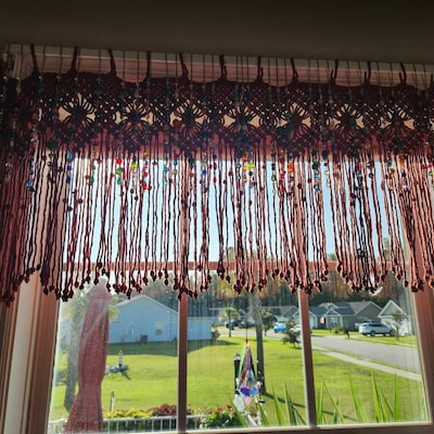 Window Macrame Curtain, Decor Macrame Curtain, Doorway Macrame Curtain ...
