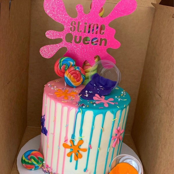 Slime Cake Topper / Slime Queen Cake Topper / Slime Party / Slime ...