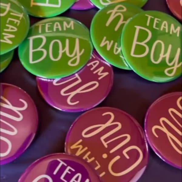 Team Touchdowns and Team Tutus Gender Reveal Pins - Etsy