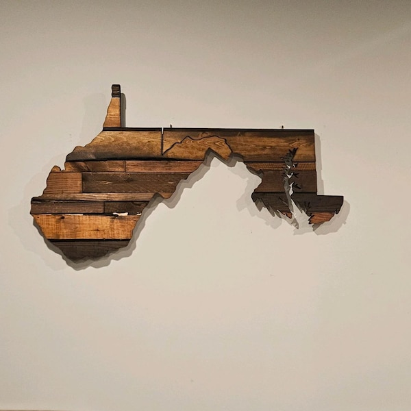 Rustic Wood State Cut Out, Large State Cutout, Wood State Outline ...