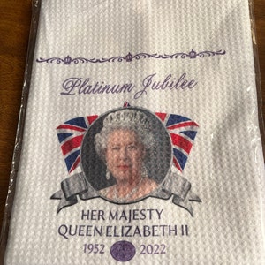 Platinum Jubilee Queen Elizabeth II Royal Tea Towel, Royalty British ...