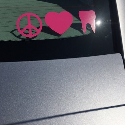 Peace Love Tooth F438 Sticker Decal Dentist Dental Hygienist Assistant ...