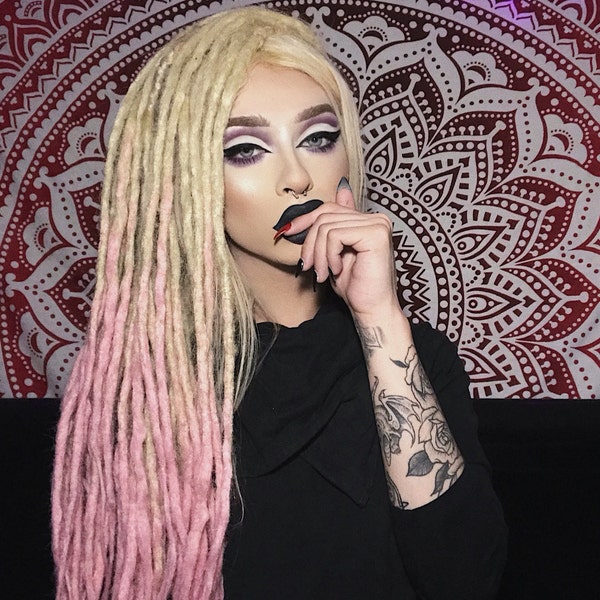 Synthetic Boho Dreadlocks Extension. Sunny Fox Set. DE Dreadlocks Mix ...
