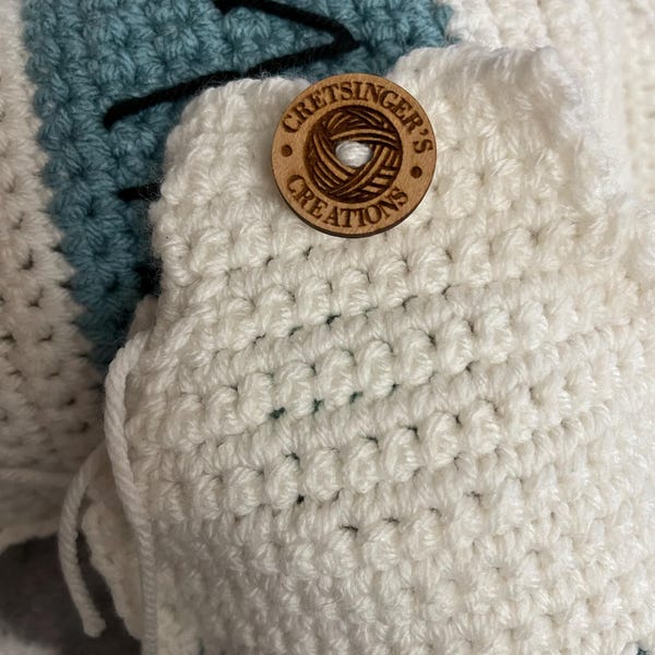 Custom Wooden Knit Crochet Buttons Tags, Personalized Engraved Wooden ...