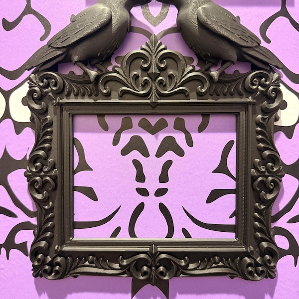 Gothic Duel Raven Photo Frame: Victorian Baroque Decor, Dark Wall Art ...