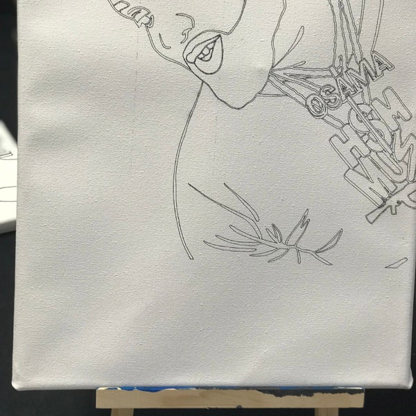 Pre Drawn Outline Canvas DIY MO3/ Instant Download/ DIY Canvas/ Party ...