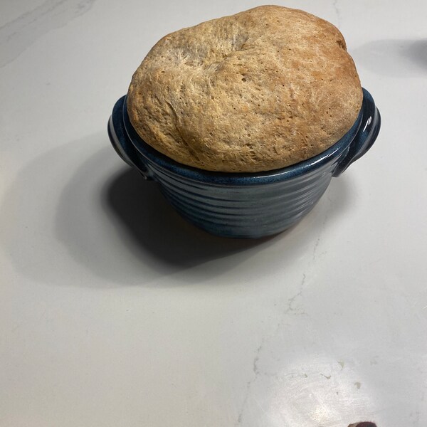 Bread Baker Pottery Bread Baking Pot in Blue Glaze 12 Recipes Included ...