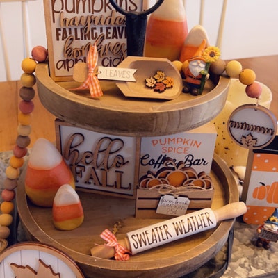 BUNDLE // Classic Fall Tier Tray Decor Bundle // Autumn Tier - Etsy
