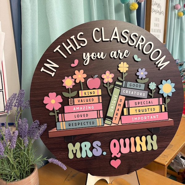 Personalized Teacher Door Sign, Composition Notebook Classroom ...