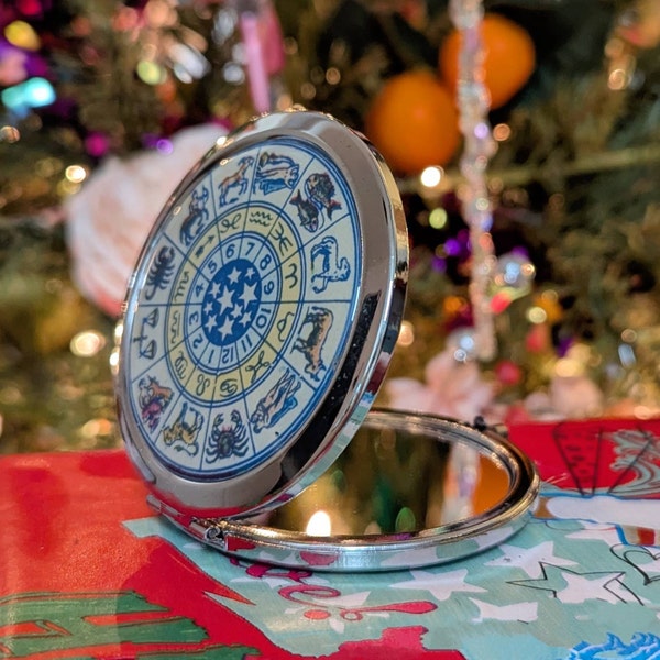 Vintage Zodiac Image Compact Mirror - Occult Celestial Astrology - Make ...