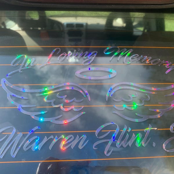 In Loving Memory Decal | Color & Size Options Available | Angel Wings ...